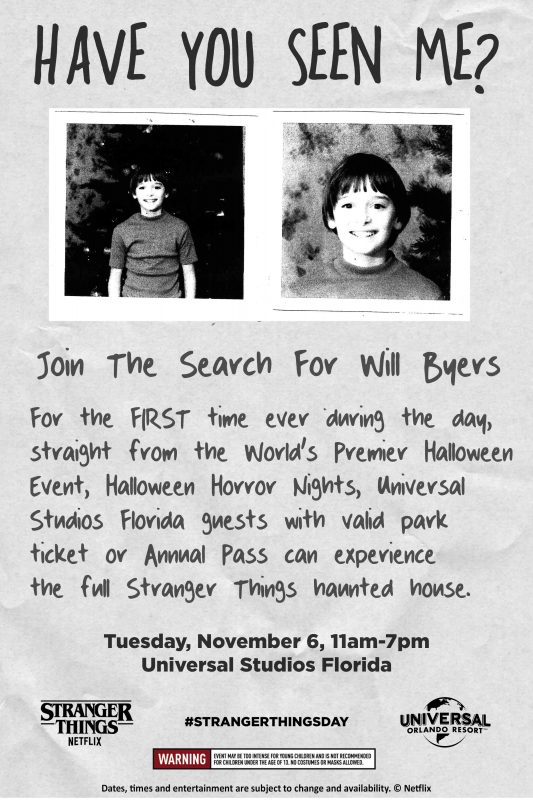 Universal anuncia celebração do "Dia de Stranger Things" - Vai pra Disney?