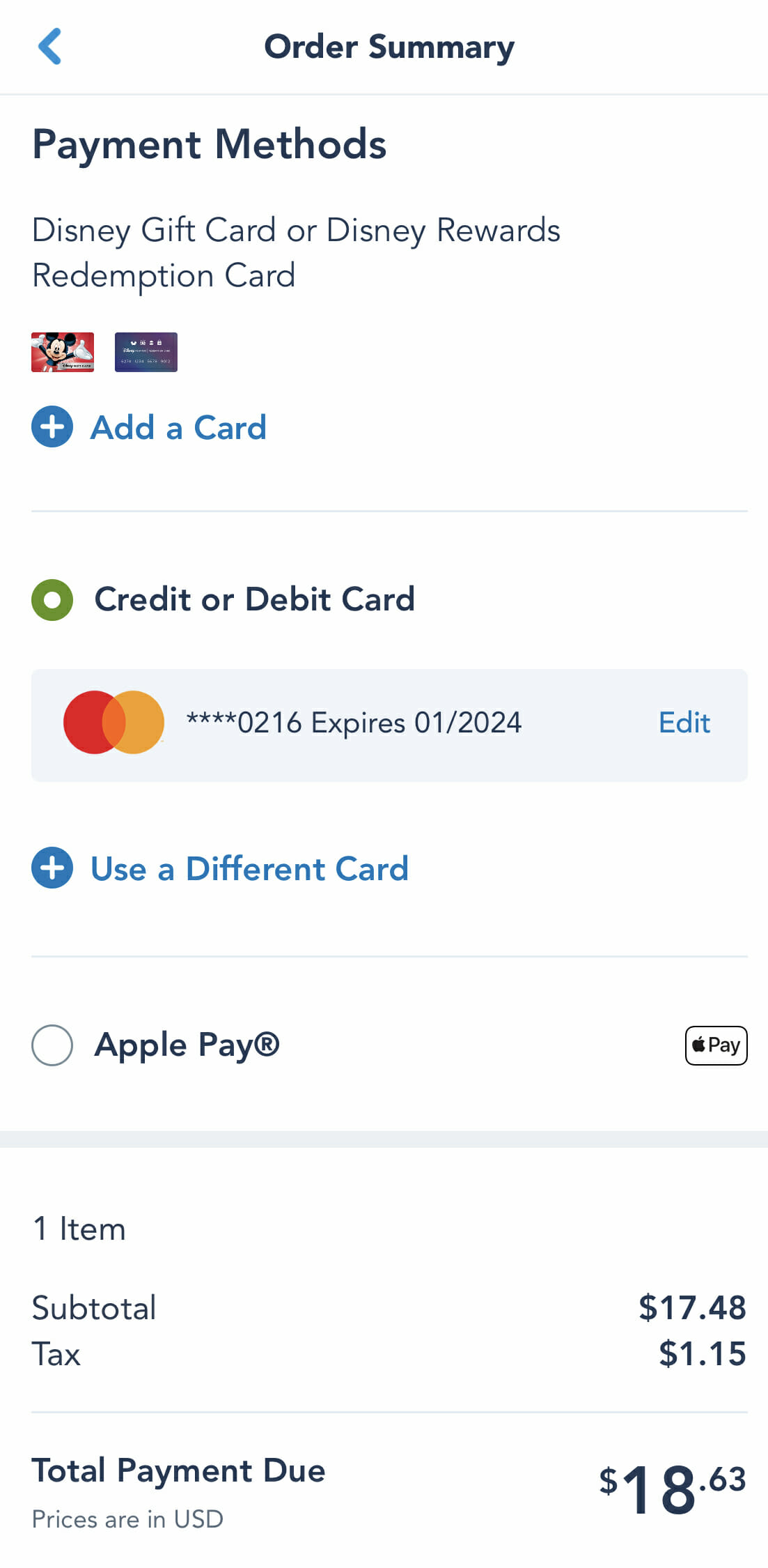 Disney adiciona horário e mais opções de pagamento no Mobile Order