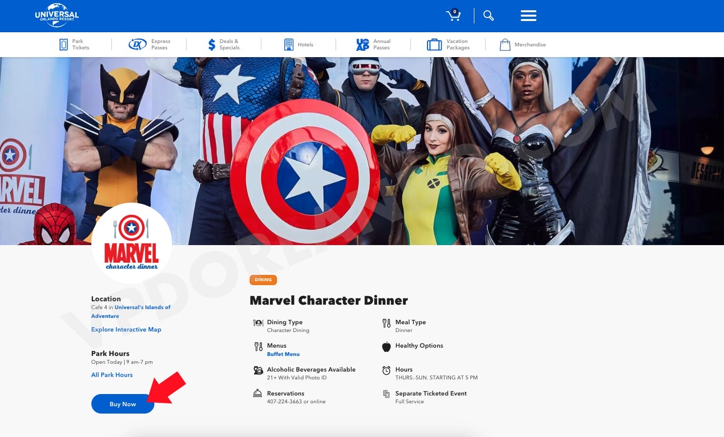 Marvel Character Dinner: jantar com personagens da Marvel na Universal