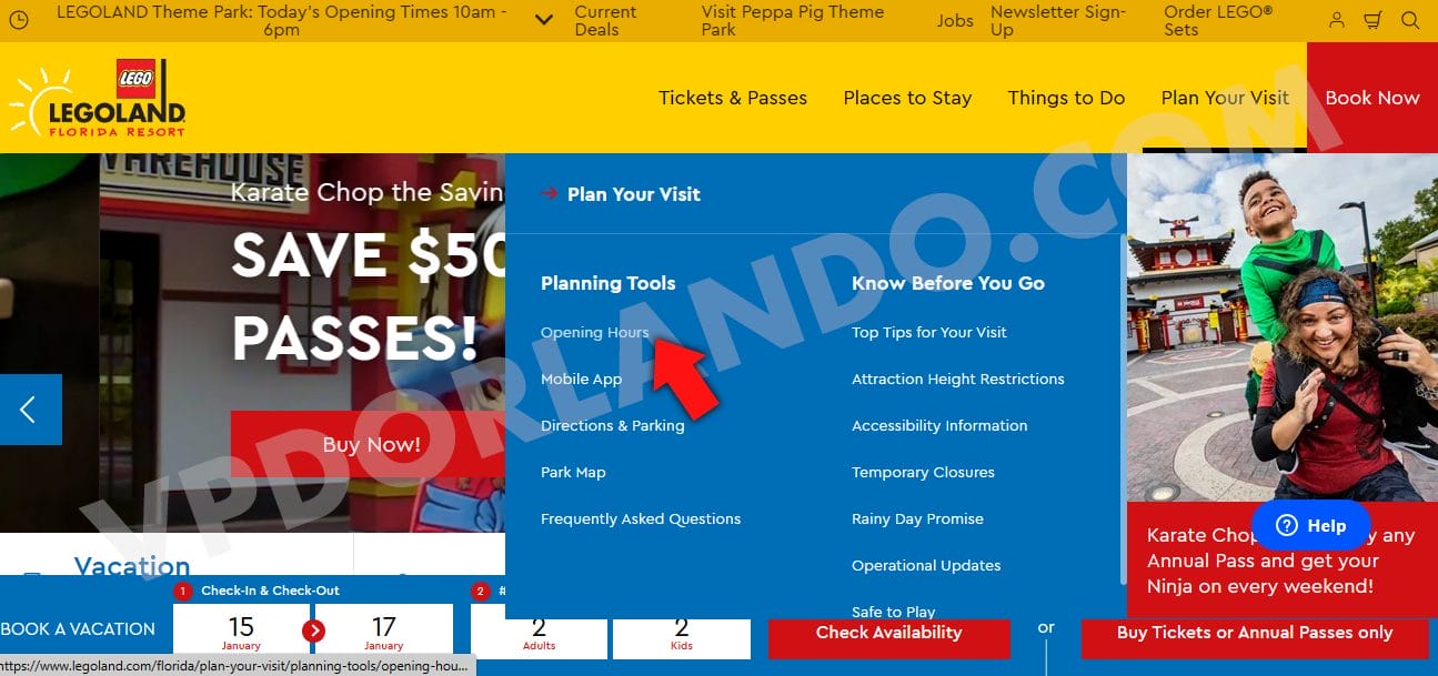 Horário dos parques da Universal, SeaWorld, Busch Gardens e Legoland