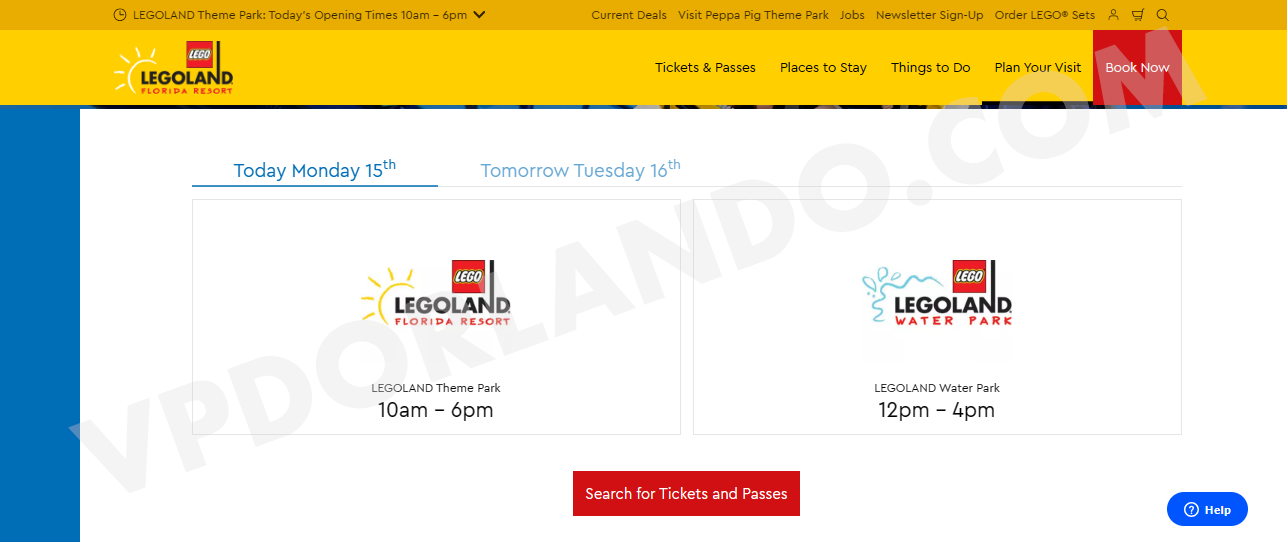 Horário dos parques da Universal, SeaWorld, Busch Gardens e Legoland