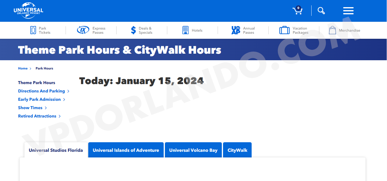 Horário dos parques da Universal, SeaWorld, Busch Gardens e Legoland