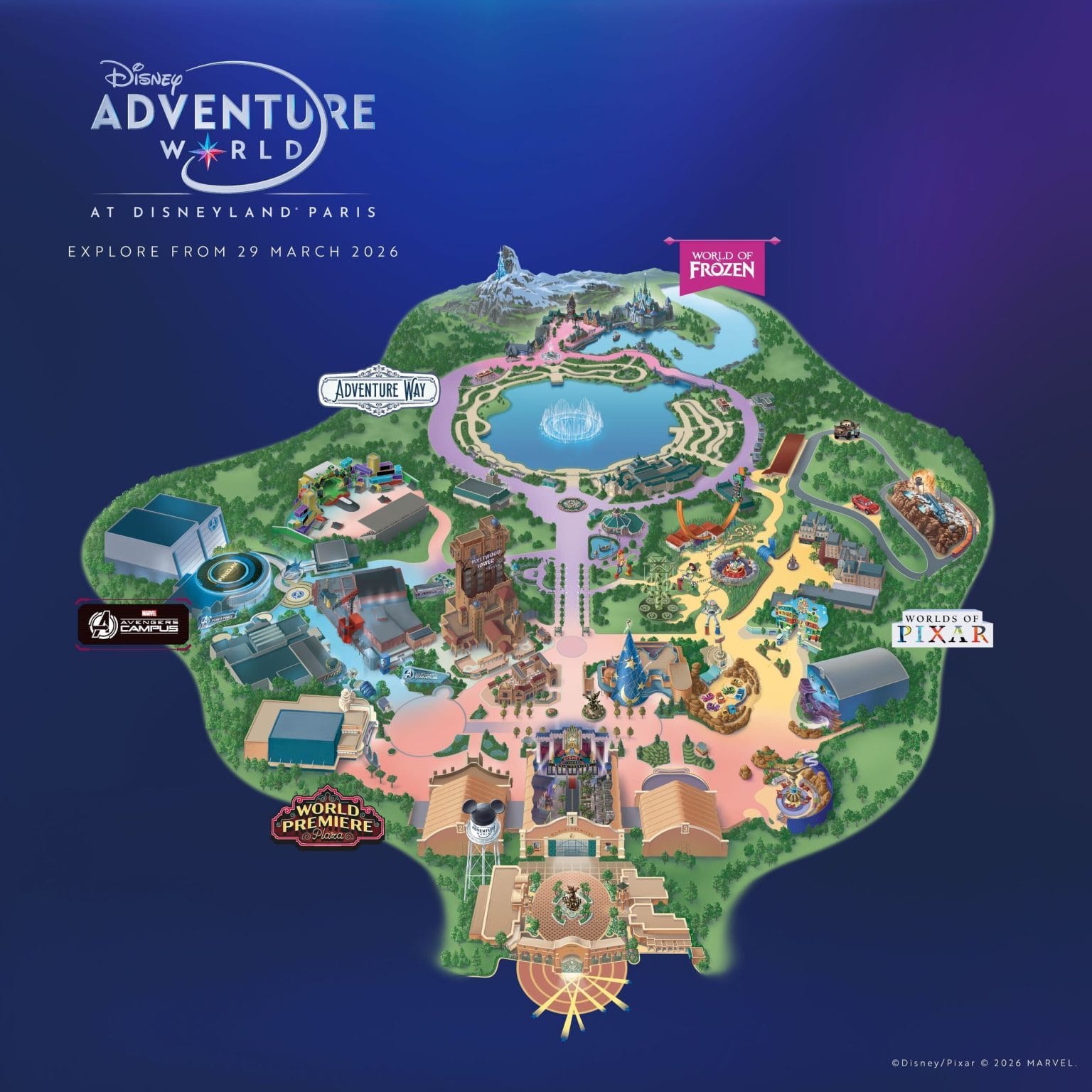 Disneyland Paris mostra novo mapa do Disney Adventure World - Vai pra ...